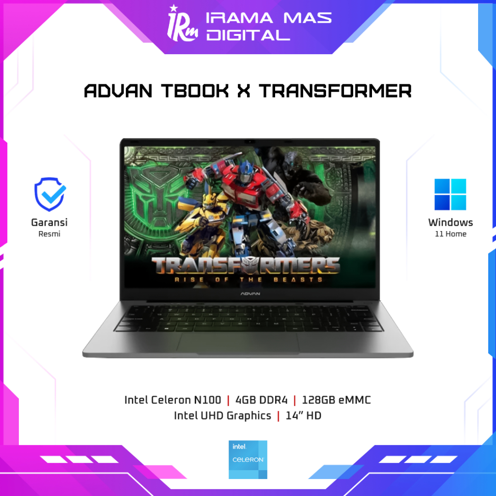 Jual ADVAN T-BOOK X TRANSFORMERS/ CELERON N100/4GB/128GB EMMC/14 HD/W11 ...