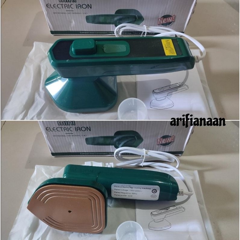 Jual Setrika mini 2in1 uap & kering ,mini electric iron Dyd001 packing ...