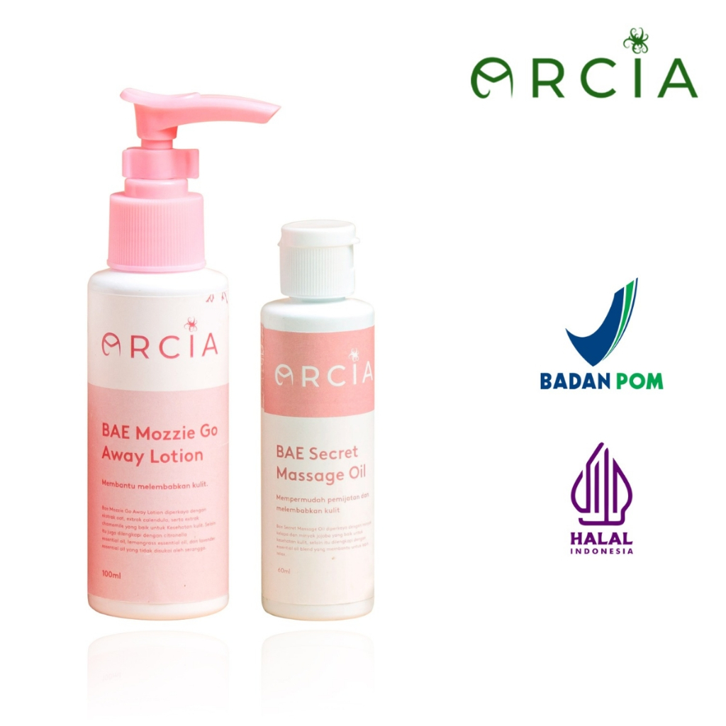 Jual Paket Hemat Arcia Bae Mozzie Go Away Lotion dan Bae Secret Massage ...
