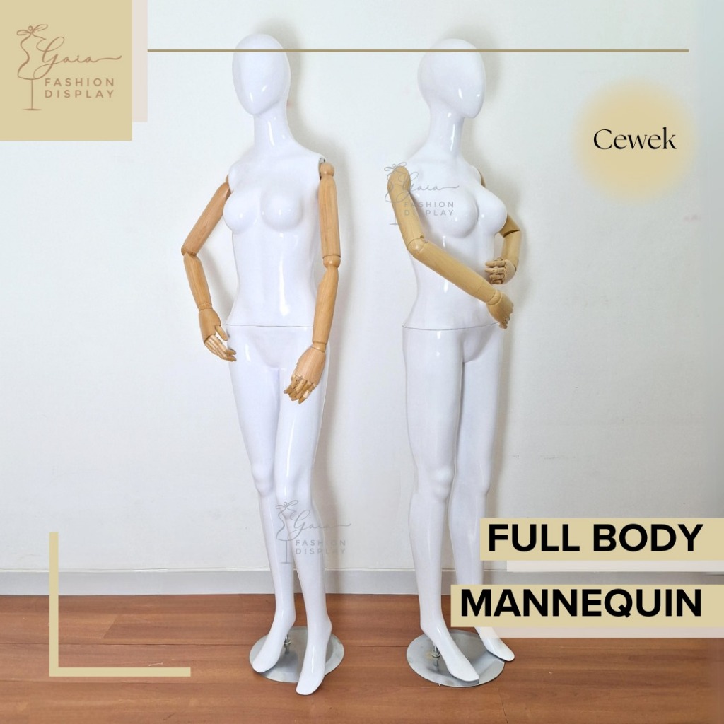 Jual Patung Manekin Full Body Fiber Cewek Tangan Robot Kayu Manekin ...