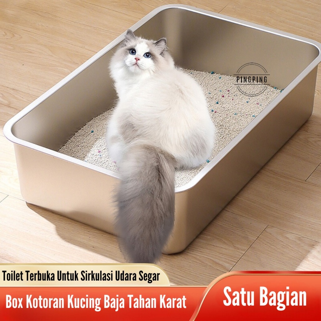 Jual Tempat Pasir Kucing Stainless Ukuran Besar / Litter Box Kucing ...