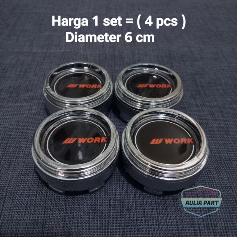Jual dop roda tutup velg racing work tabung diameter 6 cm | Shopee ...