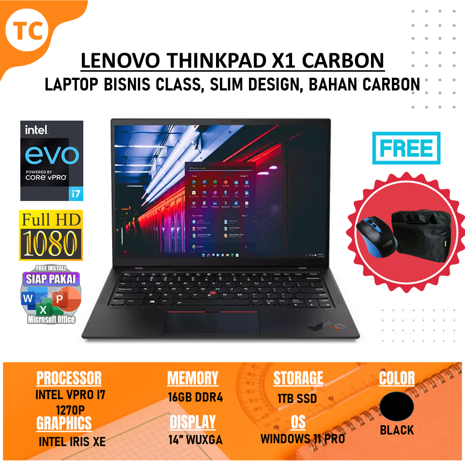 Jual Laptop Lenovo Thinkpad X1 Carbon Intel Vpro I7 1270P 16GB DDR5 1TB ...