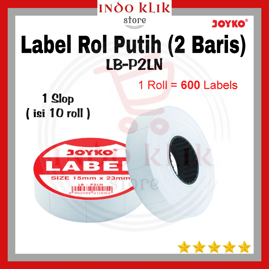 Jual Kertas Label Roll 2 Baris LB P2LN Joyko / Price Label 2 Line LB ...