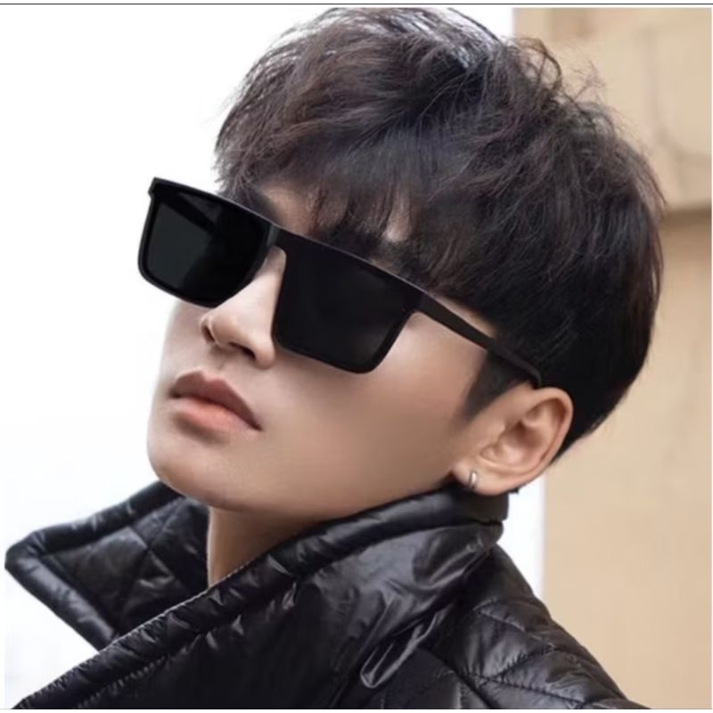 Jual kacamata hitam kacamata pria wanita bentuk kotak korean ...