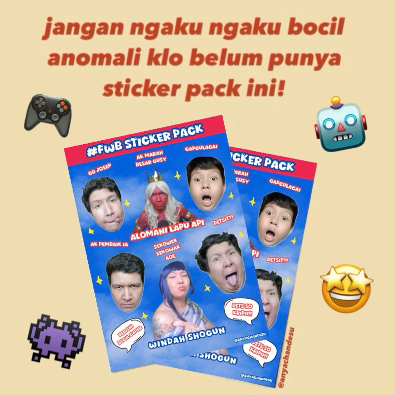 Jual Sticker Pack Anomali Windah Basudara | Shopee Indonesia