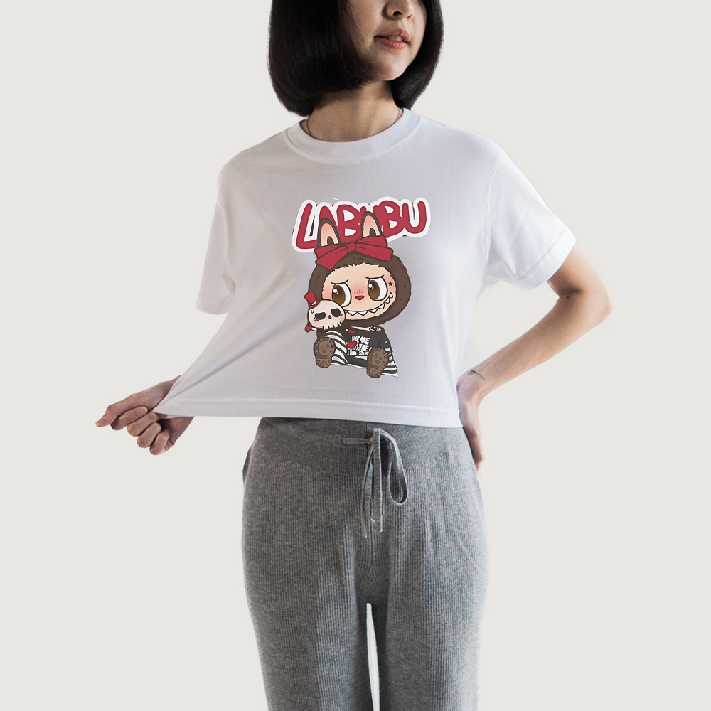 Jual Labubu Gothic Crop Top Crop Tee Wanita Korean Style Gambar Depan ...