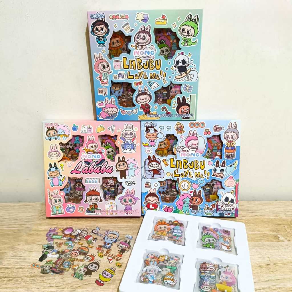 Jual [CT] STICKER LABUBU 100 LEMBAR WATERPROOF | STIKER BOX TAHAN AIR ...