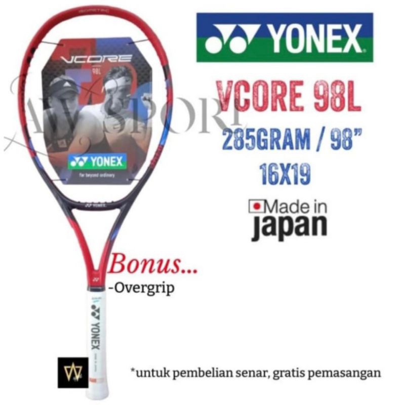 Jual Raket Tenis YONEX VCORE 98L SCARLET Berat : 285g Original Japan ...