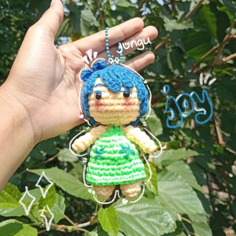 Jual keychain inside out crochet | crochet joy keychain | crochet ...