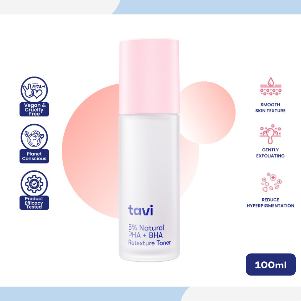 Jual Tavi 5% Natural PHA + BHA Retexture Toner 100ml | Shopee Indonesia