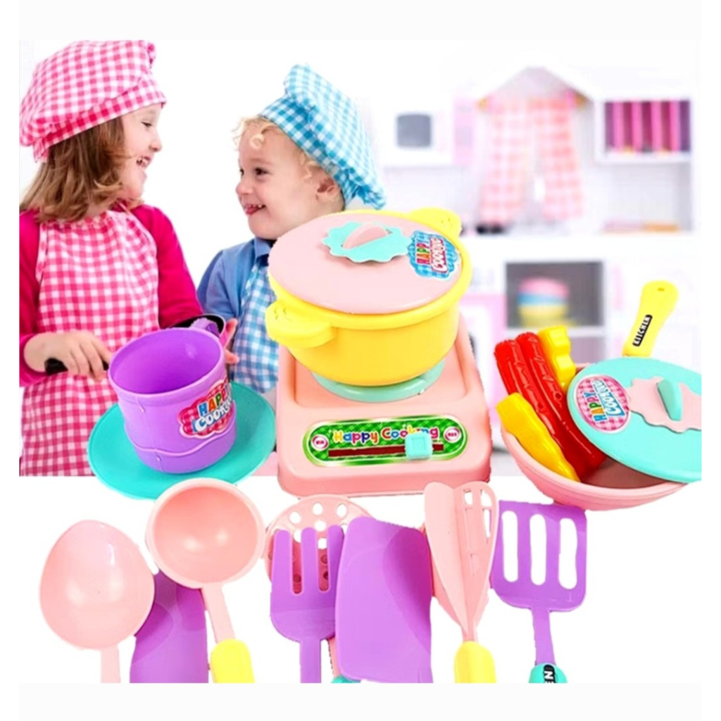 Jual MAINAN HAPPY KITCHEN SET MASAK MASAKAN PASTEL | Shopee Indonesia
