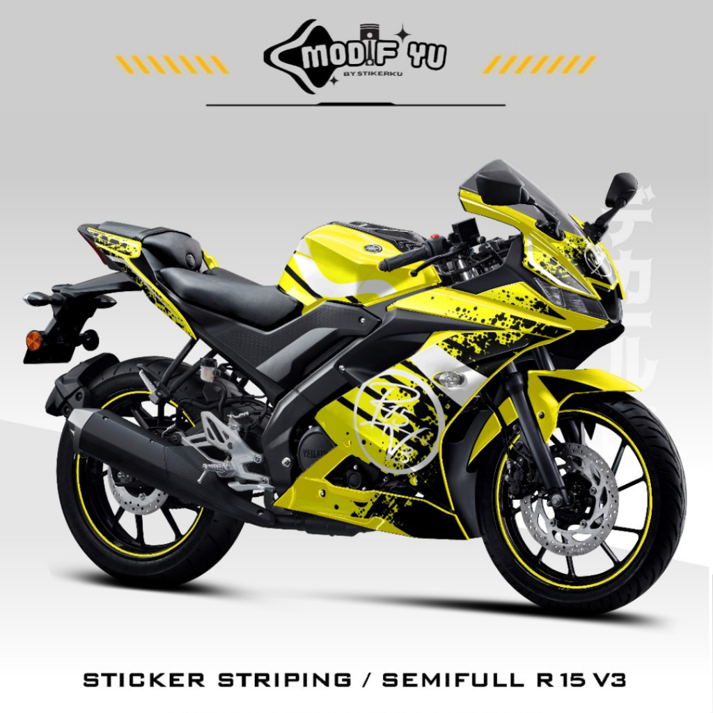 Jual STICKER STRIPING / YAMAHA R15V3 / MOTIF 18 CO / SEMIFULL / STIKER ...