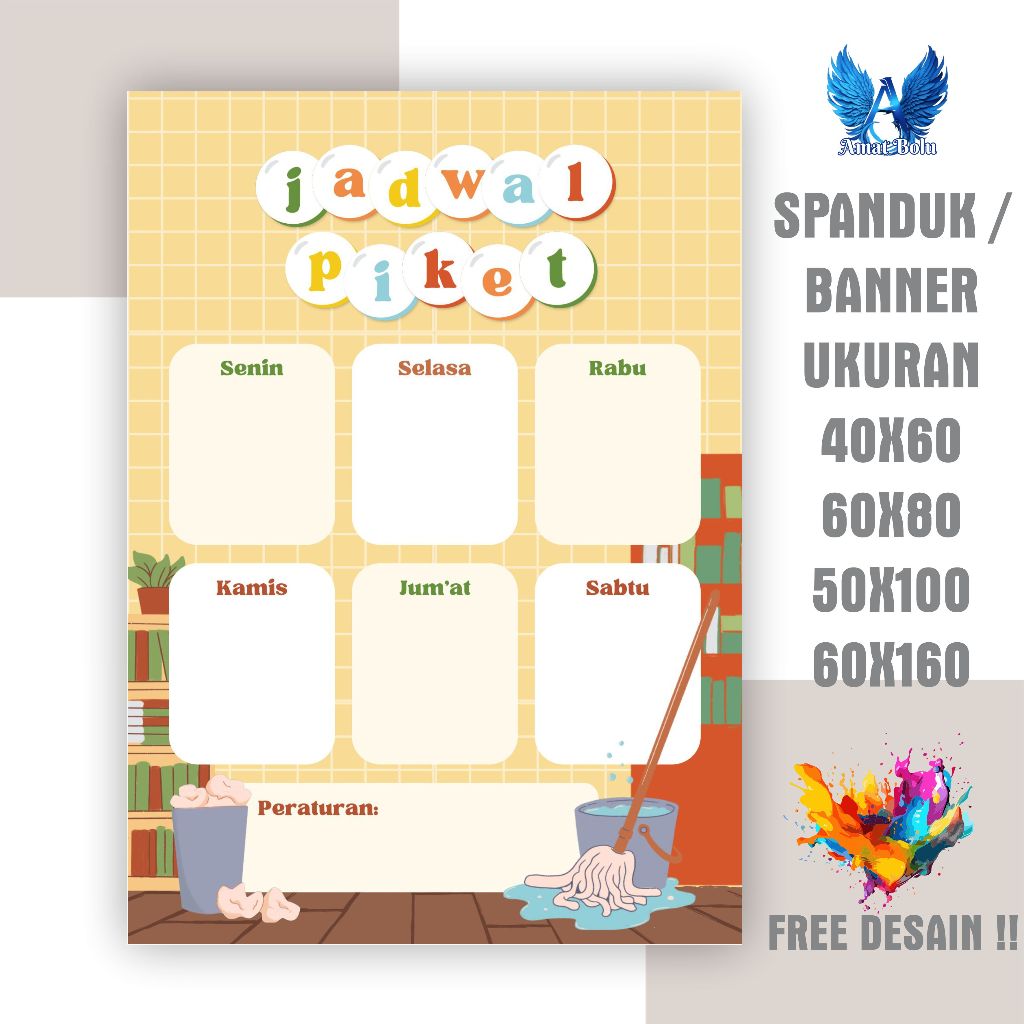 Jual Cetak Banner Cetak Spanduk JADWAL PIKET Bisa Request | Shopee ...