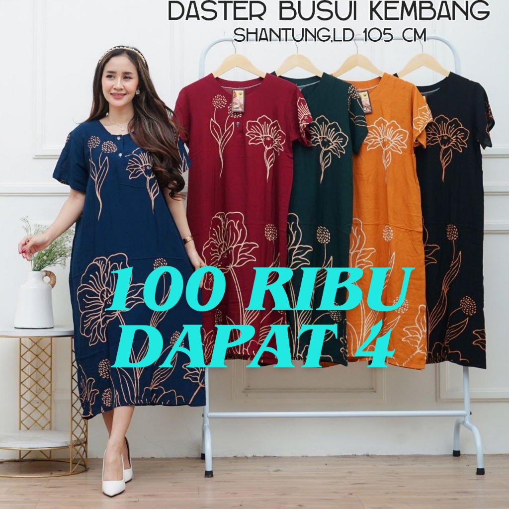Jual Daster Standar 100 Ribu 4 Pcs Ld 105 cm Bahan Rayon Daster Ibu Ibu ...