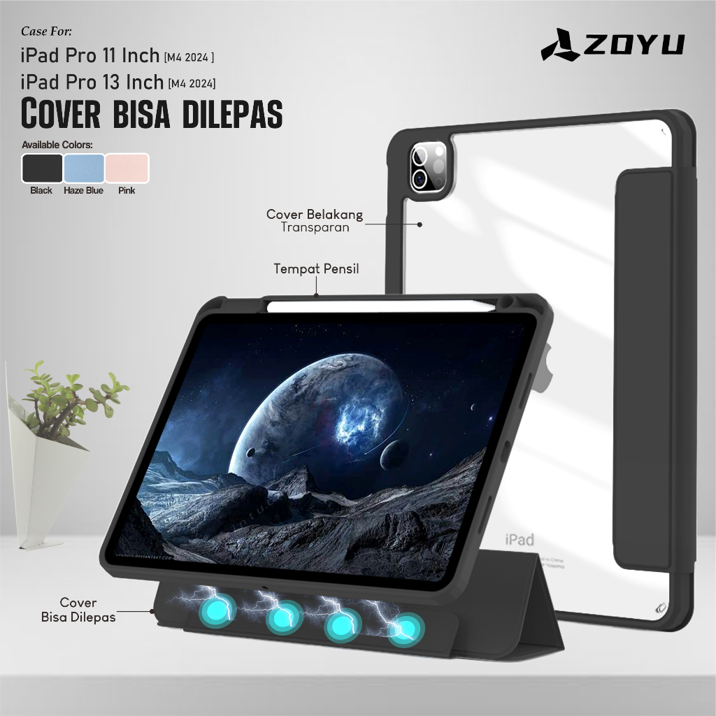Jual Case iPad Pro 11 | 13 Inch M4 2024 Detachable Casing Hybrid With ...