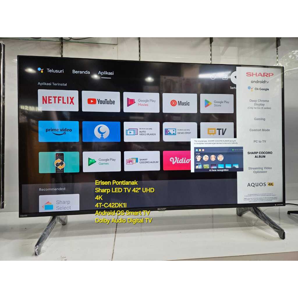 Jual SHARP LED TV 42" UHD 4K 4T-C42DK1i - Smart TV Android OS | Shopee ...