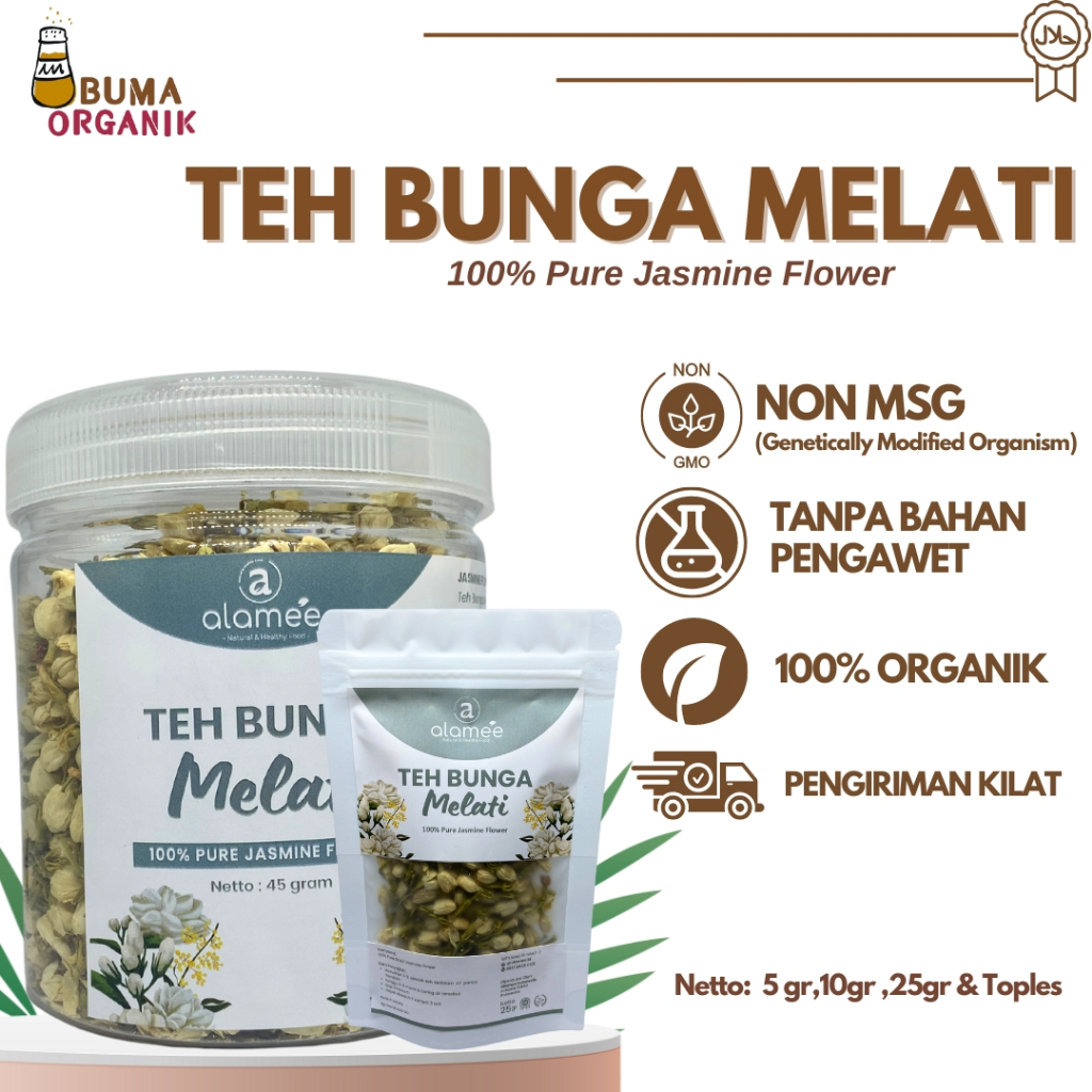 Jual Teh Bunga Jasmine Tea Flower Melati Organik Jasmin Herbal Kering ...