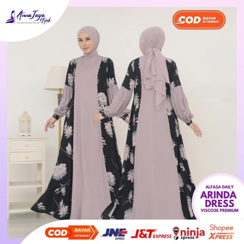 Jual Alfasa Daily Gamis Wanita Muslimah Arinda Dress Motif Outfit ...