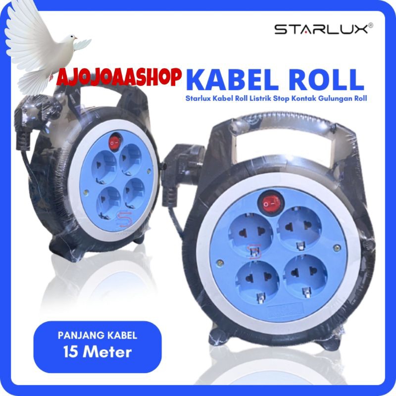 Jual Kabel Roll Listrik 15M Stop Kontak Gulungan Roll Kabel STARLUX ...