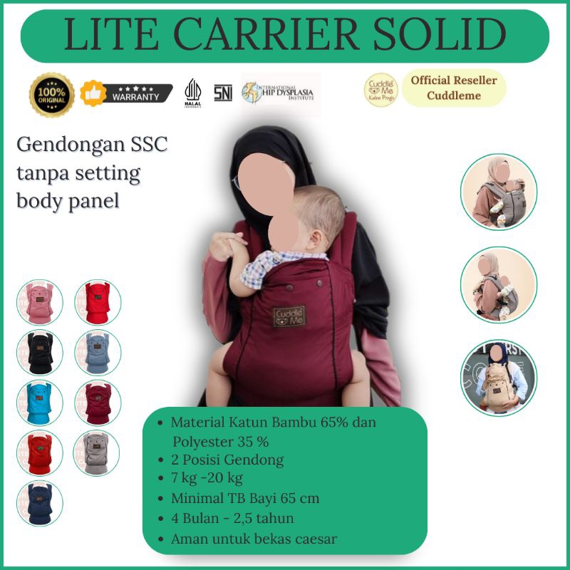 Jual LITE CARRIER SOLID.Gendongan instan.Gendongan mshape.Gendongan ...
