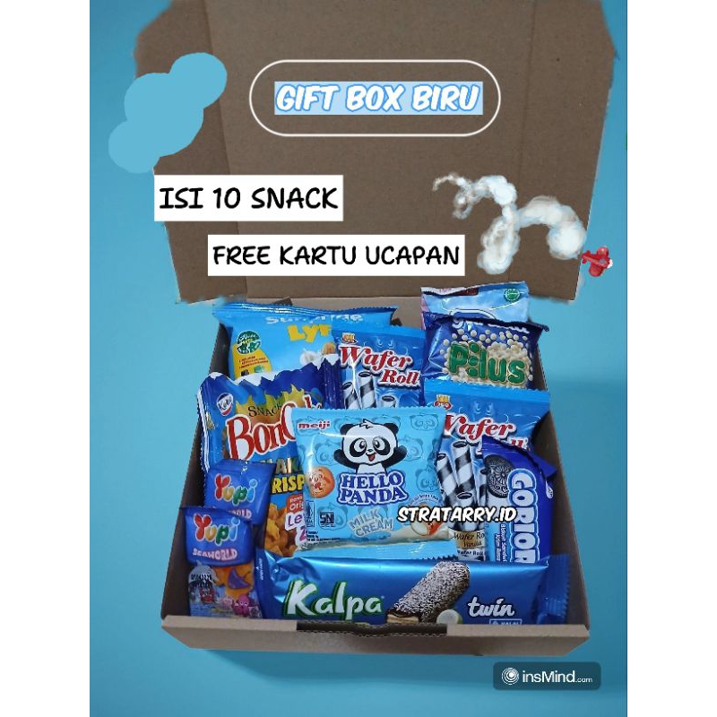 Jual HAMPERS SNACK BOX / GIFT BOX MURAH BIRU | Shopee Indonesia