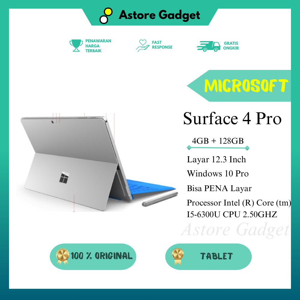 Jual Tablet Microsoft Surface 4 PRO 4GB 128GB Second Original | Shopee Indonesia