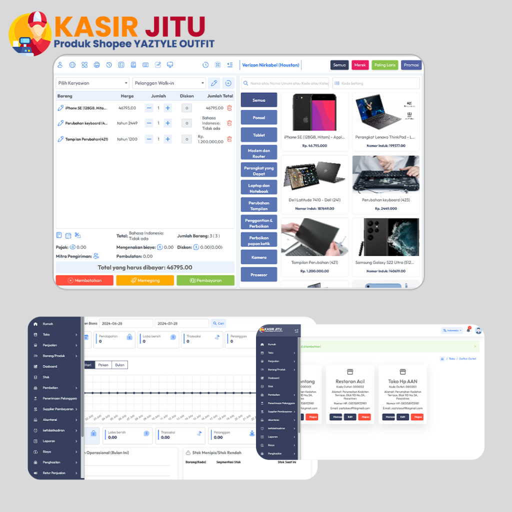 Jual Aplikasi Kasir Jitu Kasir Murah Toko Handphone, Kasir Restoran ...