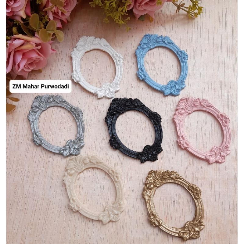 Jual Frame Resin Oval Bunga K Daun | ScrapBook Mahar | Shopee Indonesia