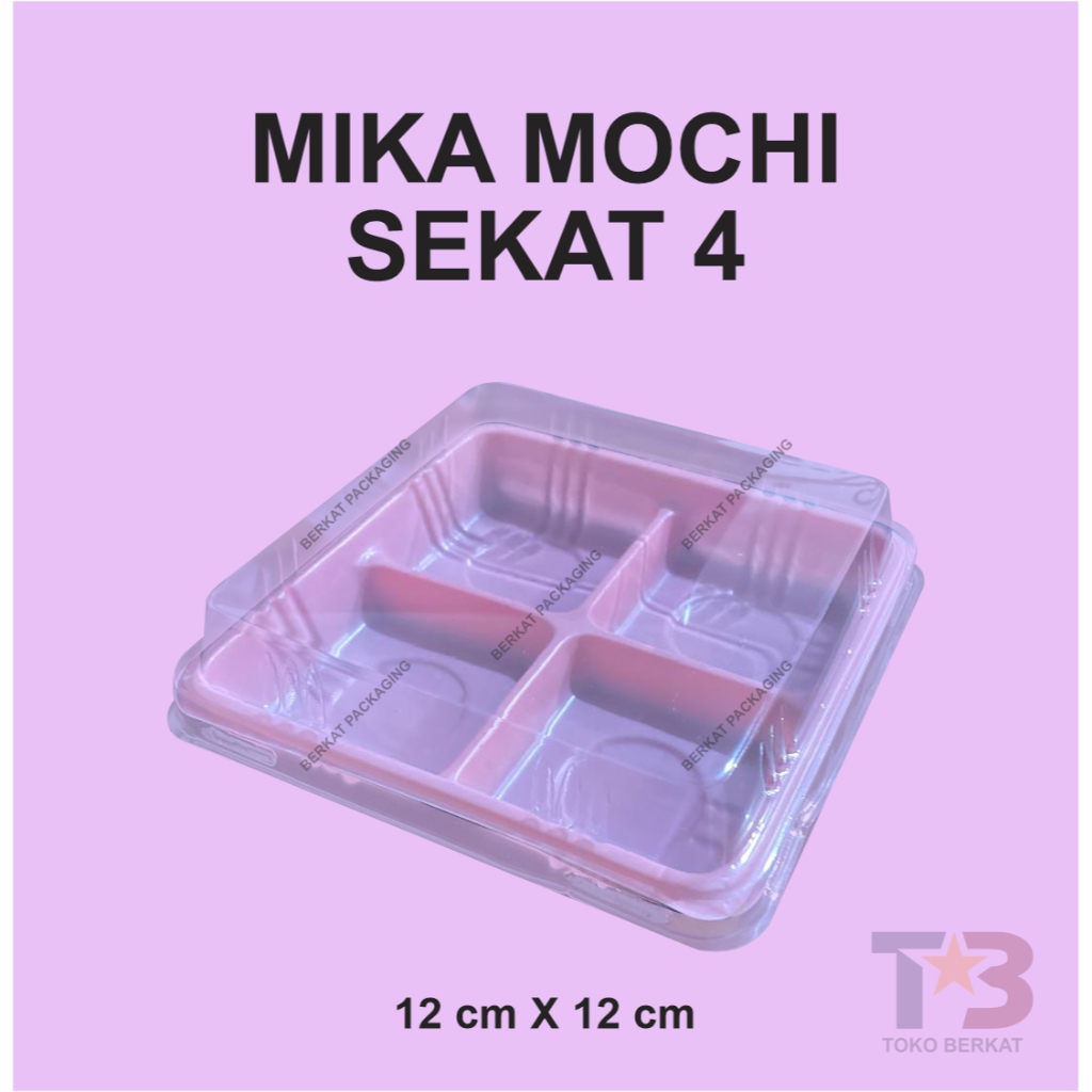 Jual Mika Moon Crispy Sekat 4 isi 10pcs/ Mika Mochi 4 biji / Tempat ...