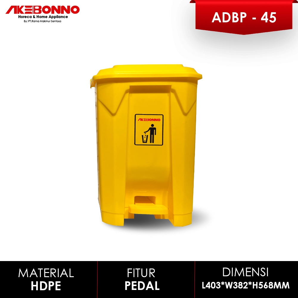 Jual AKEBONNO - Pedal Plastic Dustbin/Tong/ Tempat Sampah Jumbo bahan Plastik dengan Pedal Red ...