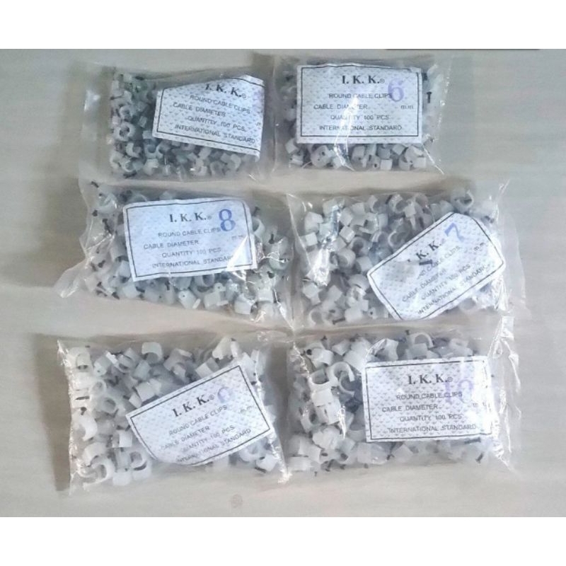 Jual Original IKK Isi 100 Pcs Klem Kabel Clamp Paku Beton Ukuran 6,7,8 ...