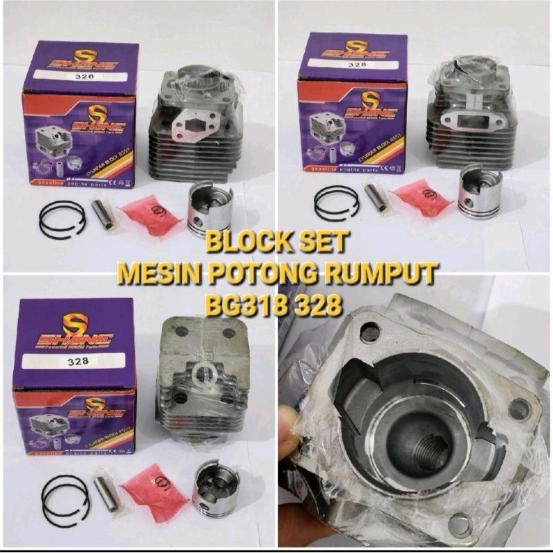 Jual Cylinder Block Piston Assy Kit Blok Komplit Mesin Potong Rumput Babat BG318 BG328 Block ...