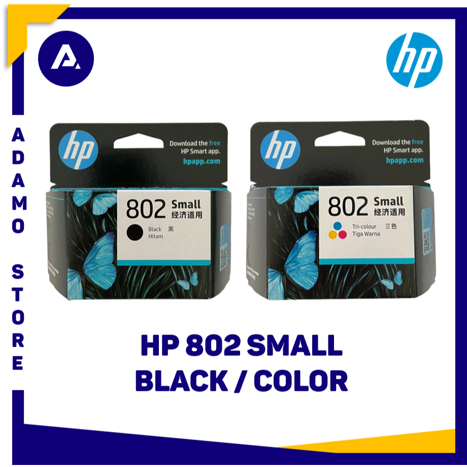 Jual Tinta HP 802 Small Black / Color Original Ink Cartridge | Shopee ...