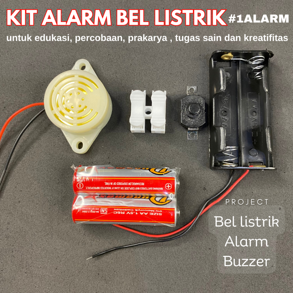 Jual KIT BEL LISTRIK ALARM BUZZER SEDERHANA UNTUK PRAKTEK SEKOLAH TUGAS ...