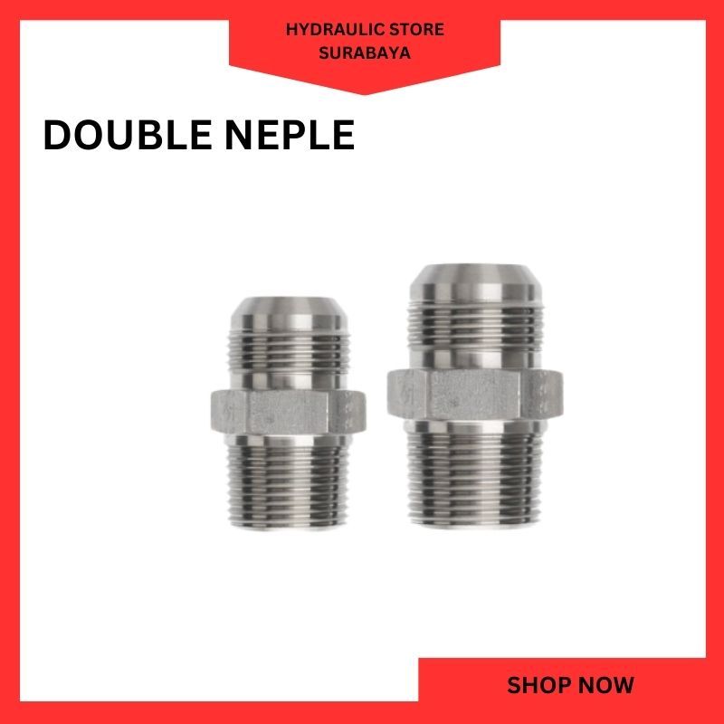 Jual Double Nepel Hydraulic 1/4" Inch (Double Neple) NPT x JIC (MB x MJ ...