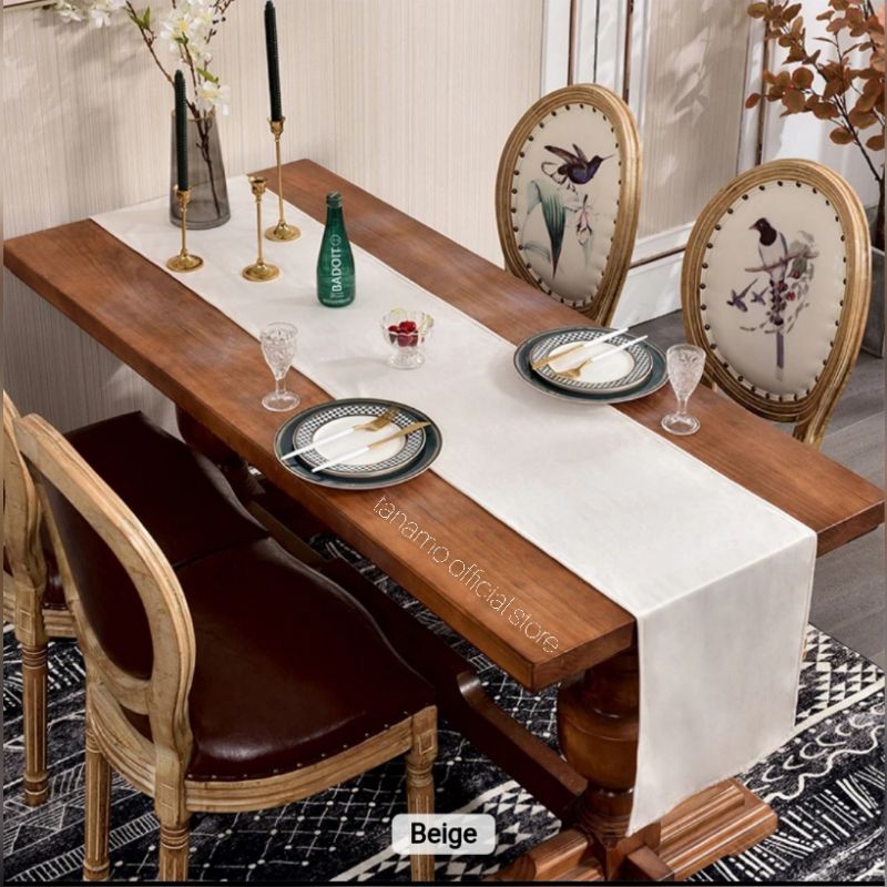 Jual taplak meja atau table runner // bahan suede premium // taplak ...