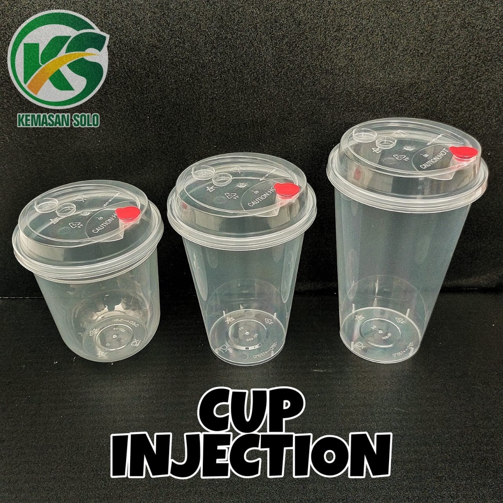 Jual Gelas Thinwall Cup PP Injection 500ml 16oz (Cup+lid+stopper ...