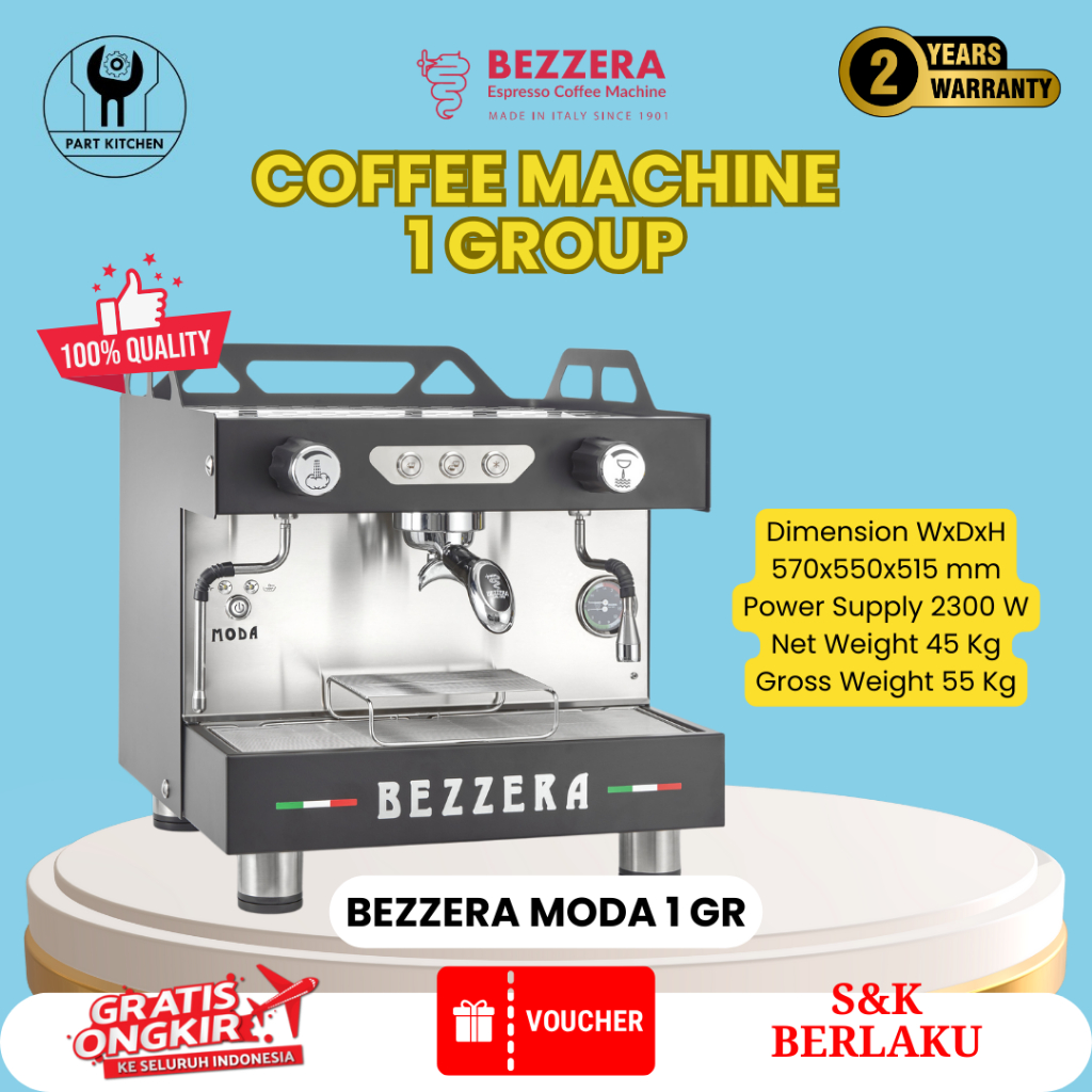 Jual Coffee Machine Bezzera Moda 1 Group Mesin Kopi Bezzera | Shopee ...