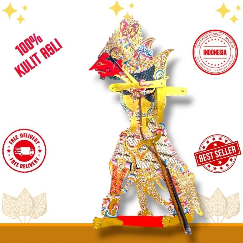 Jual Wayang Kulit Asli Bolodewo Emas Brom Alusan Gapit Sungu Ukuran ...