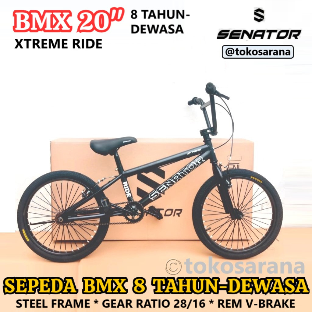 Jual Sepeda BMX Senator Xtreme Ride 20 Inci Hi-Ten Steel One Piece ...