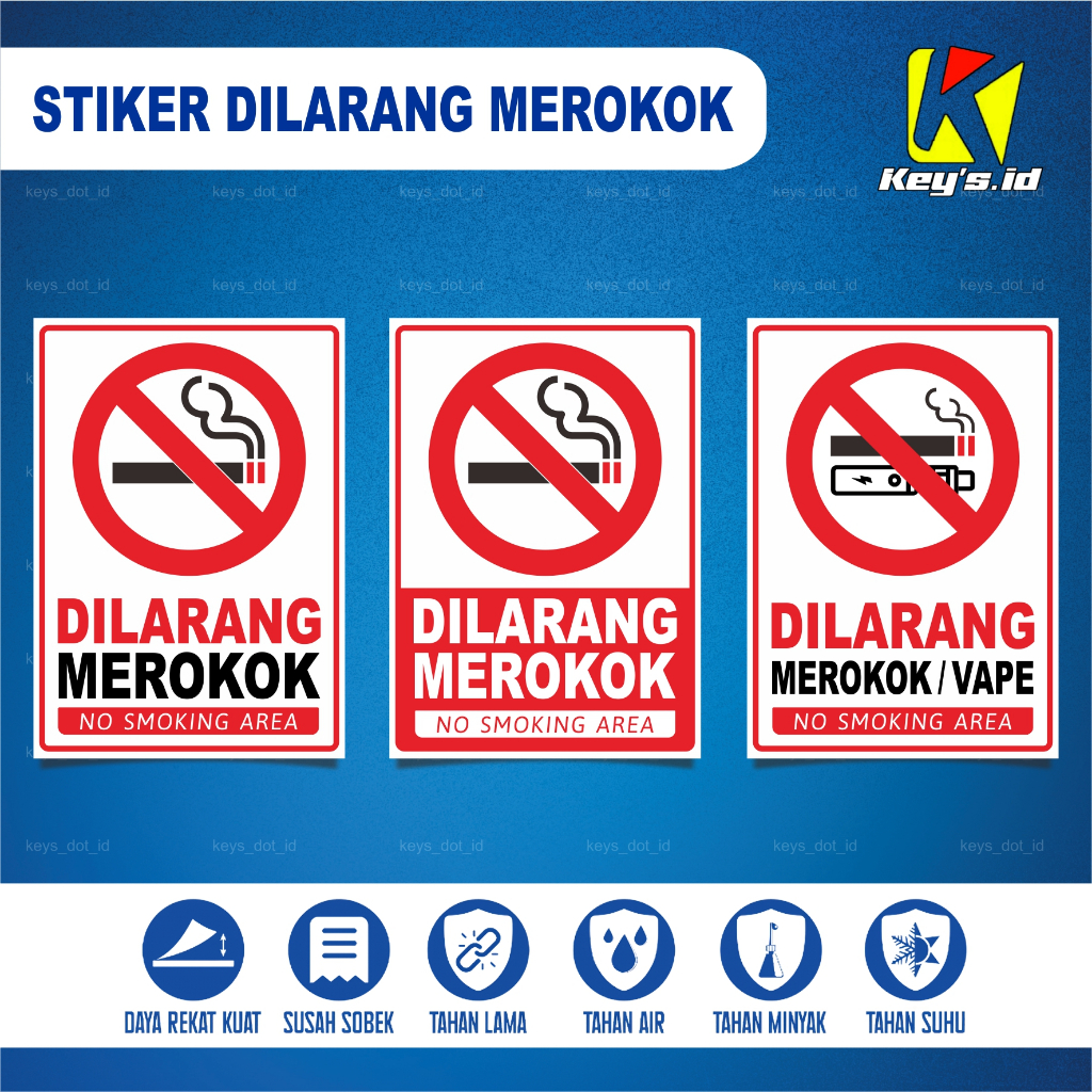 Jual STIKER DILARANG MEROKOK, STICKER NO SMOKING, STIKER HIMBAUAN ...