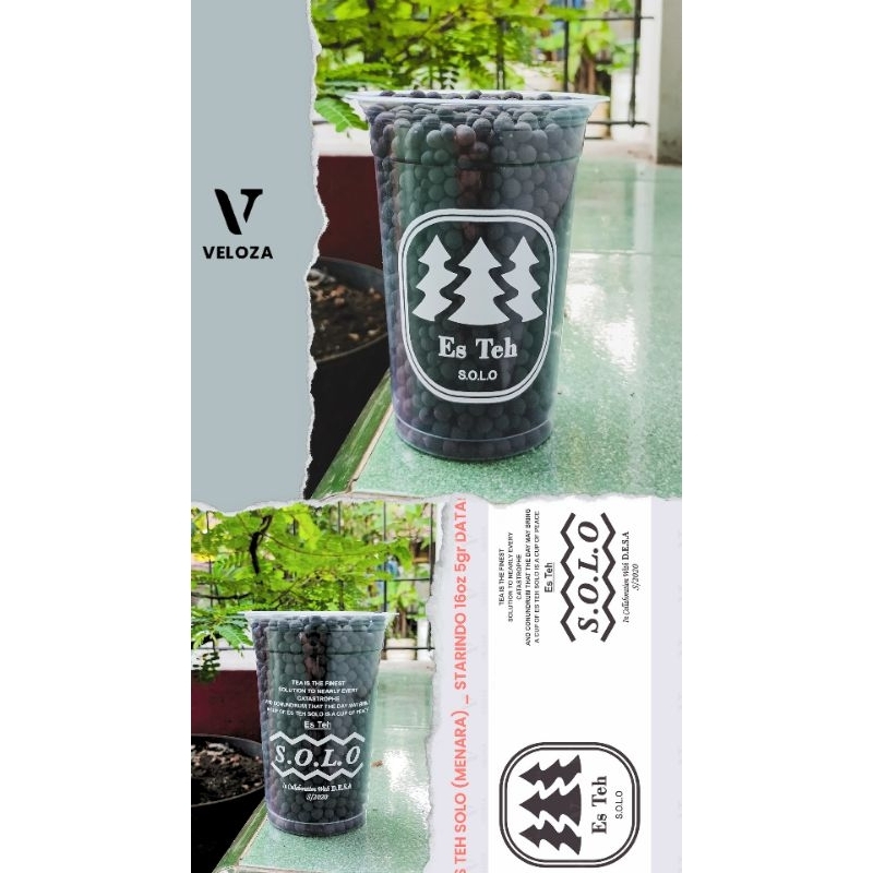 Jual SABLON CUP ES TEH SOLO UKURAN 16 OZ DATAR STARINDO | Shopee Indonesia