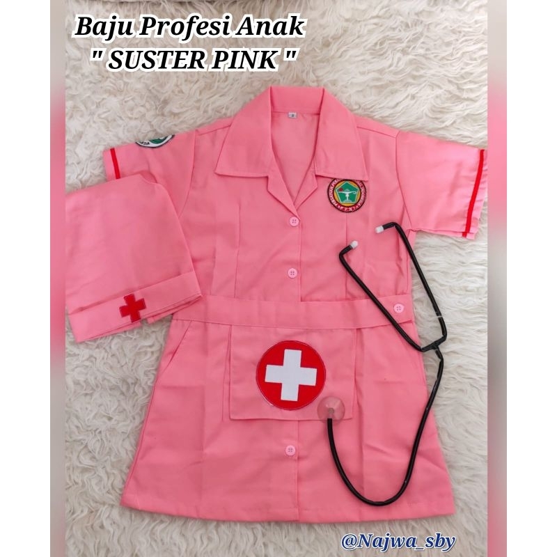 Jual BAJU PROFESI ANAK SUSTER PERAWAT PINK ( PMB ) | Shopee Indonesia