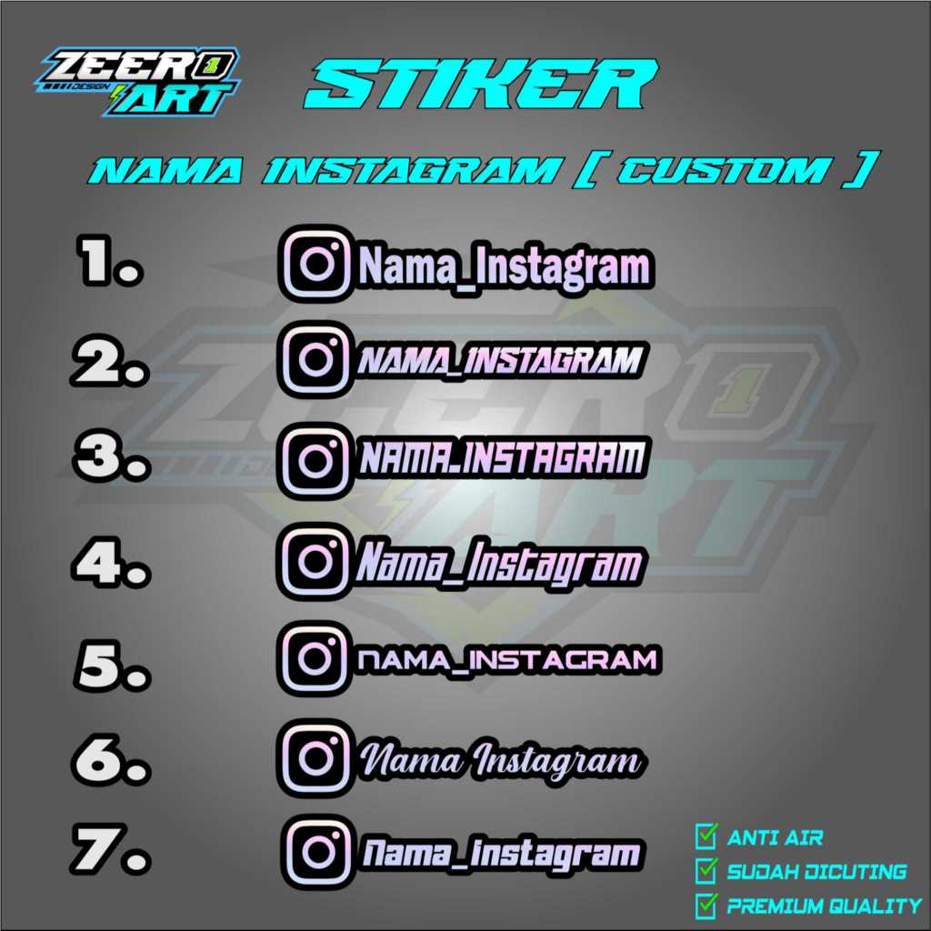Jual [ COD ] Stiker nama ID Instagram Custom Hologram / Sticker ...