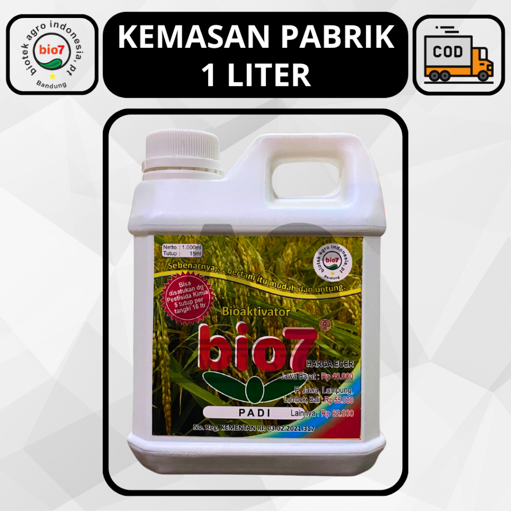 Jual Pupuk Hayati Cair BIO7 PADI 1 Liter Organik Alami Bioaktivator ...