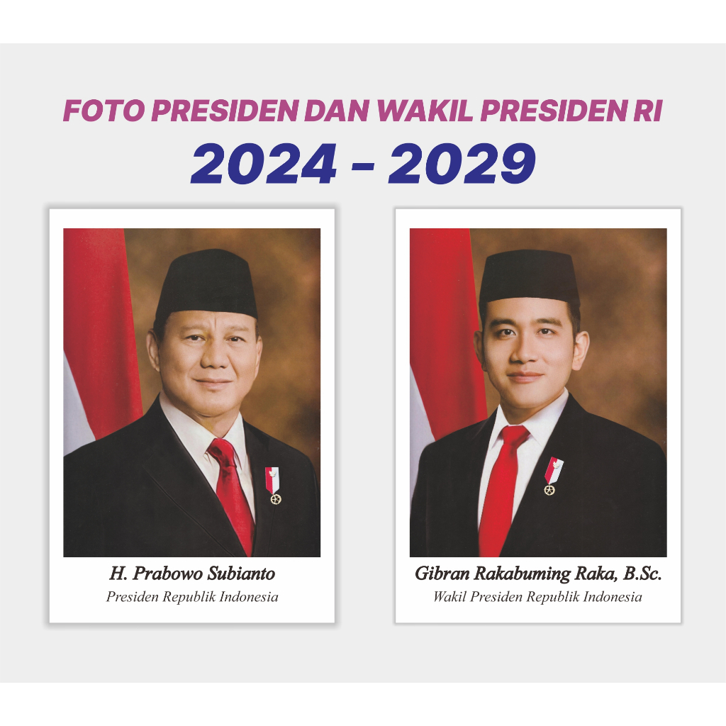 Jual Foto Poster Presiden dan wakil Presiden Prabowo Gibran 2024-2029 | Shopee Indonesia