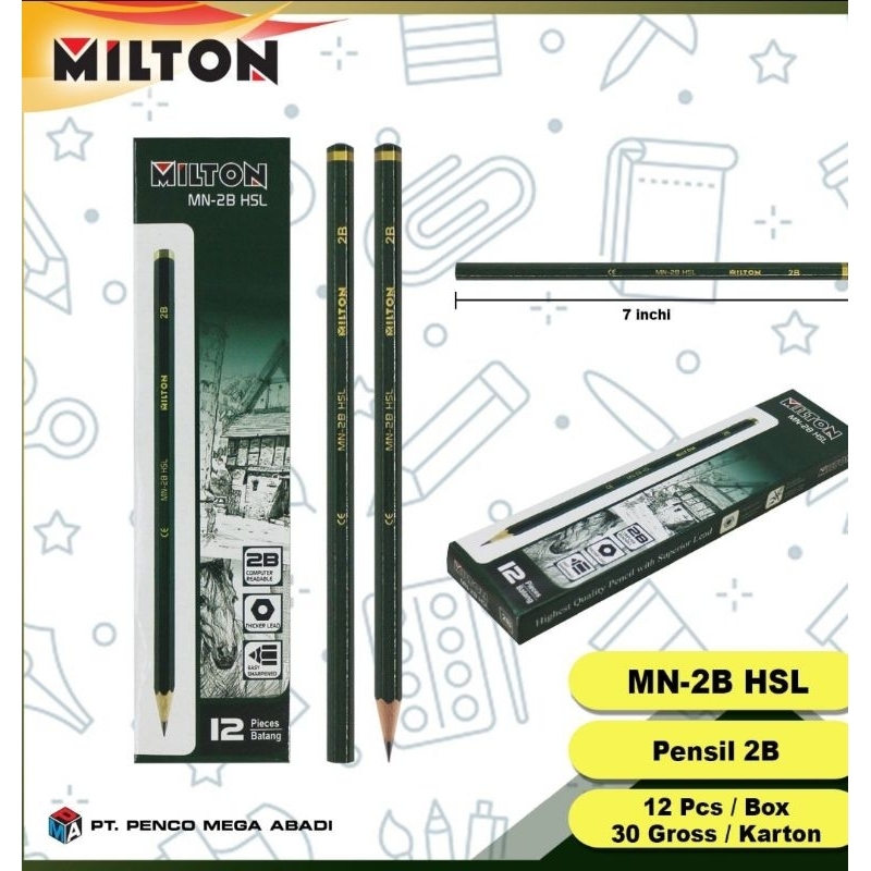 Jual ( 12 pcs ) PENSIL 2B MONTANA MILTON / pensil 2b murah | Shopee ...