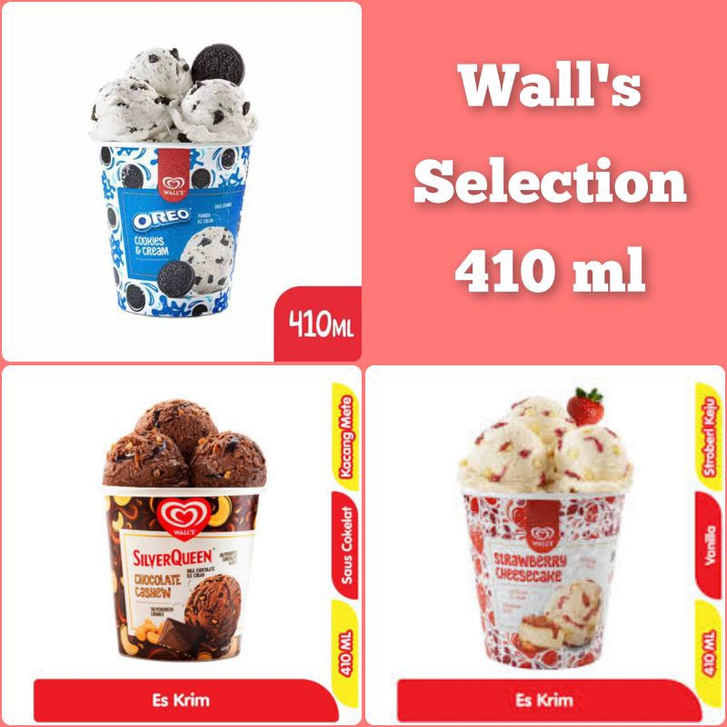 Jual walls selection 410 ml (silverqueen, oreo, strawberry) | Shopee ...