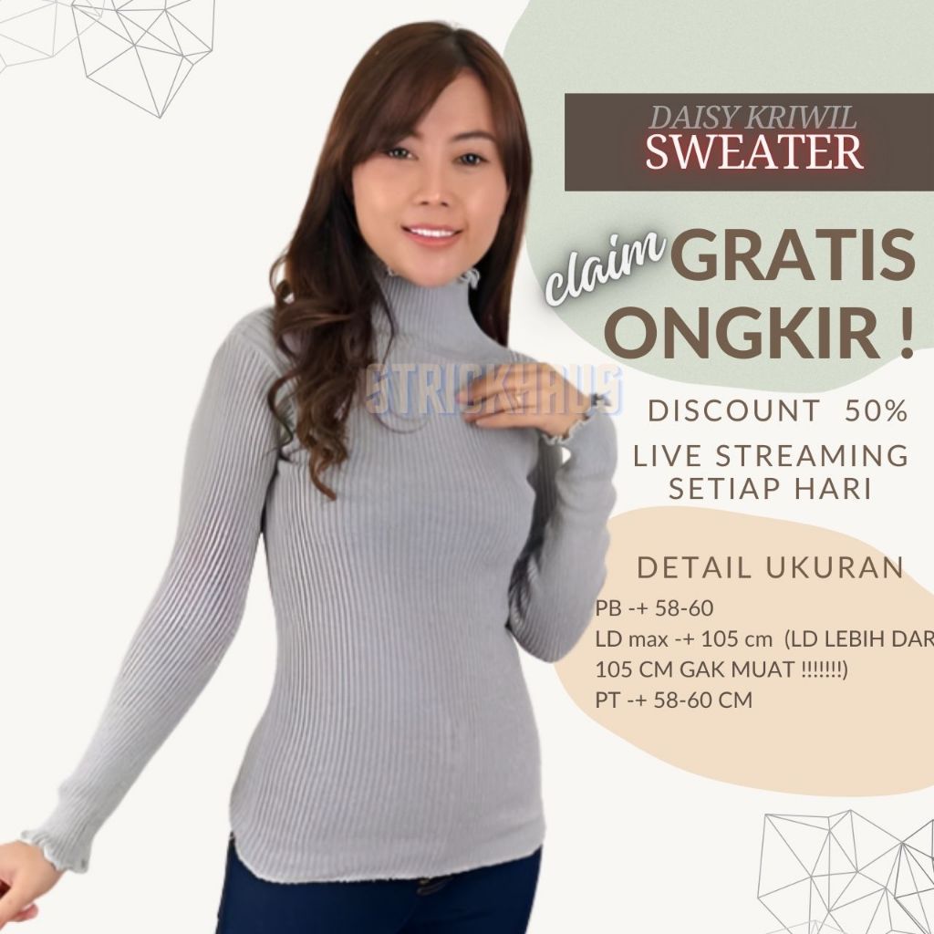 Jual Rajut Kriwil Daisy Manset Dalaman Atasan Rajut Curly -#STRICKHAUS ...